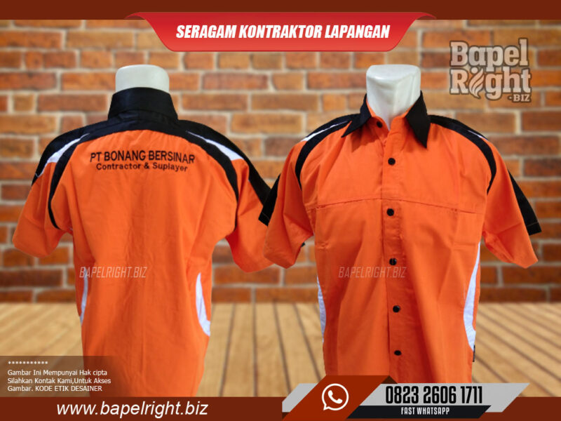 Seragam Kontraktor Lapangan | Baju proyek konstruksi Keren