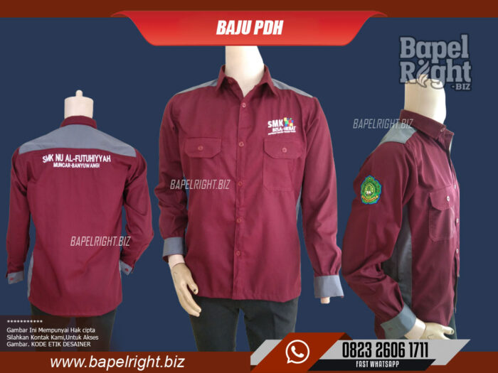 Desain Kemeja Pdl Merah Maroon | Keren real Picture | Diskon 5%