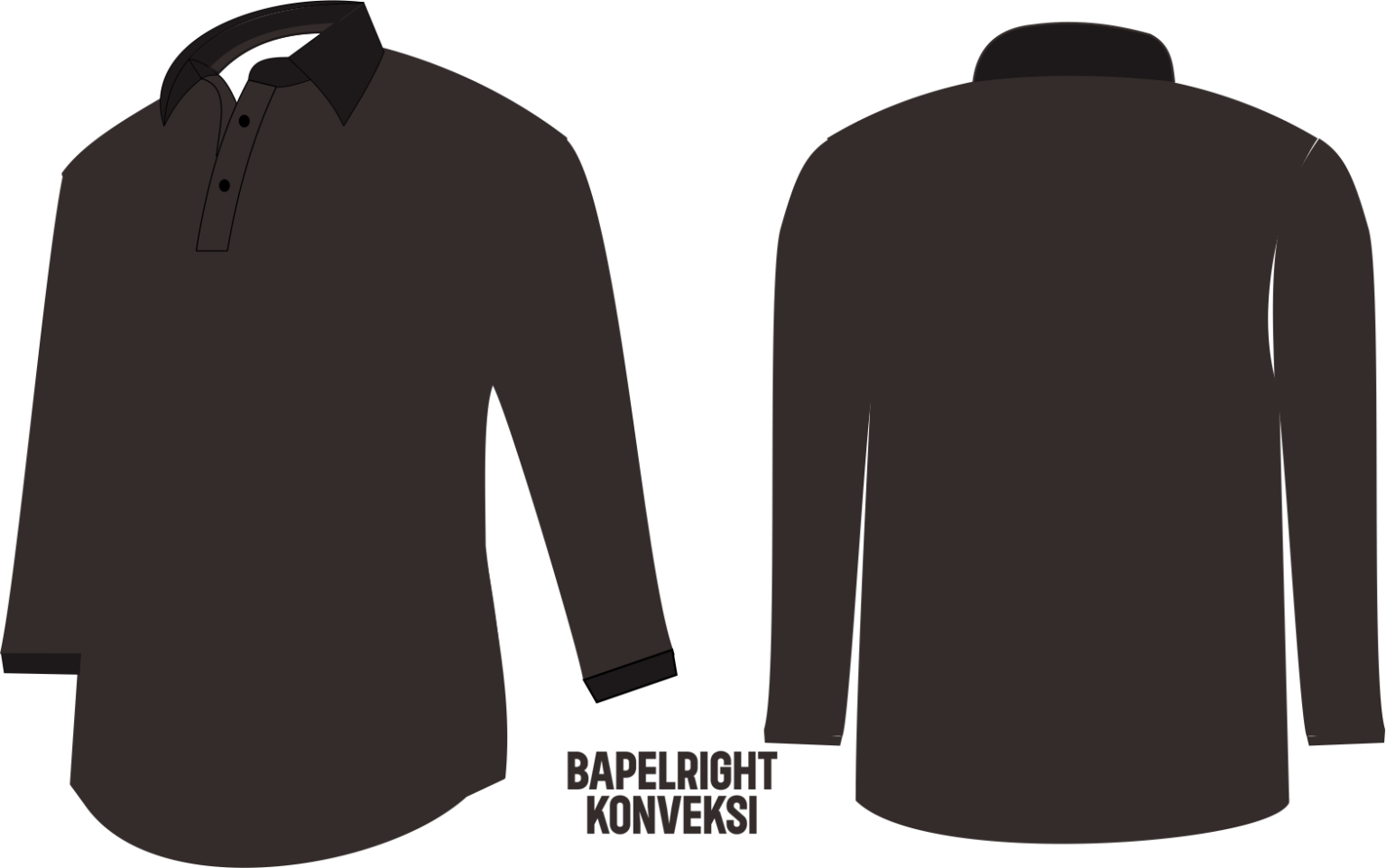 Mentahan baju hitam polos depan belakang | Free Template kaos